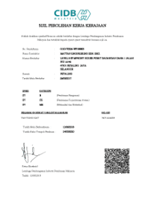 Permohonan CIDB Green Card